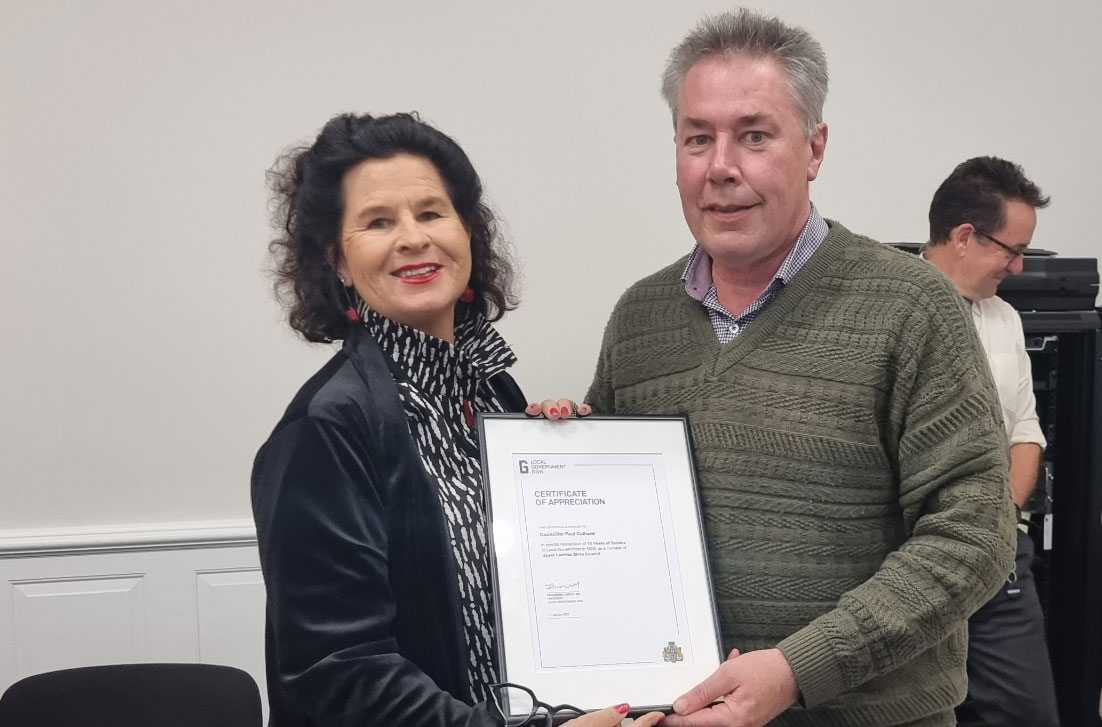 Councillor Culhane celebrates 15 years with Council | Upper Lachlan ...