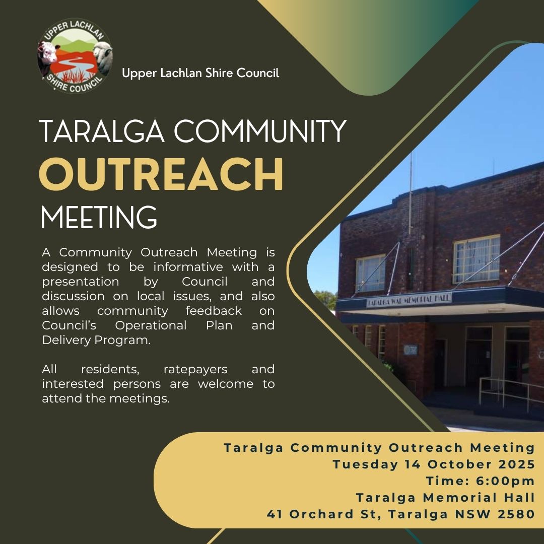 Taralga Community Outreach Meeting | Upper Lachlan Shire Council